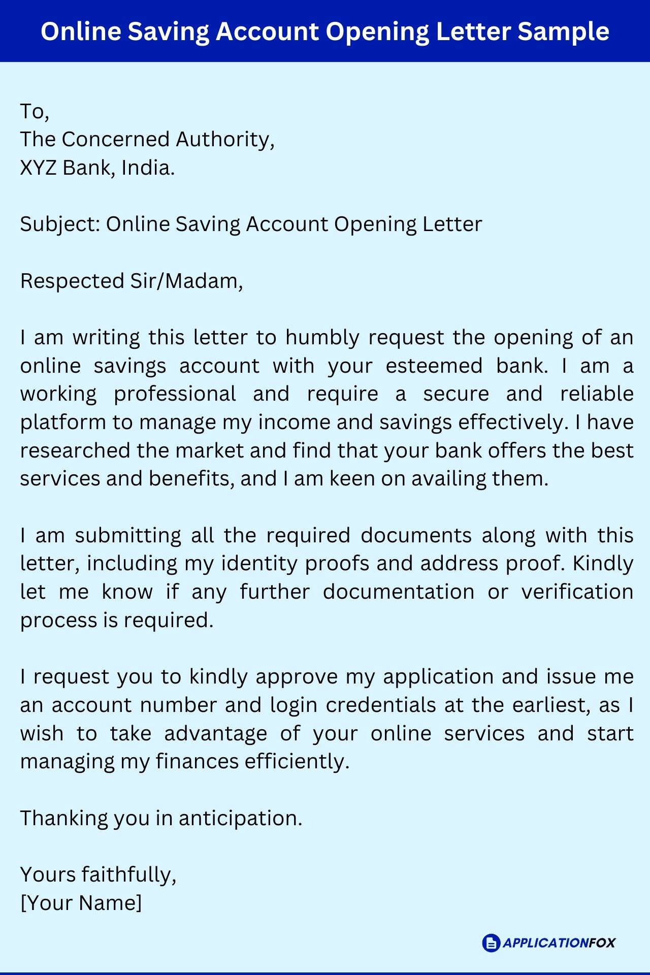 (9+ Samples) - Application for Opening Bank Account