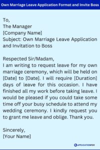 (9+ Samples) Leave Application for Own Marriage