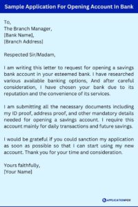 (9+ Samples) - Application for Opening Bank Account