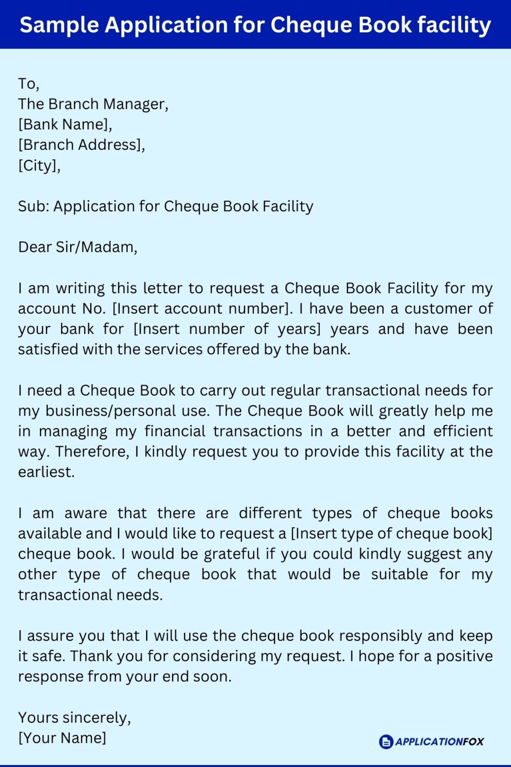 (15+ Samples) - Application for Cheque Book Issue