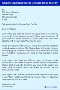 (15+ Samples) - Application for Cheque Book Issue