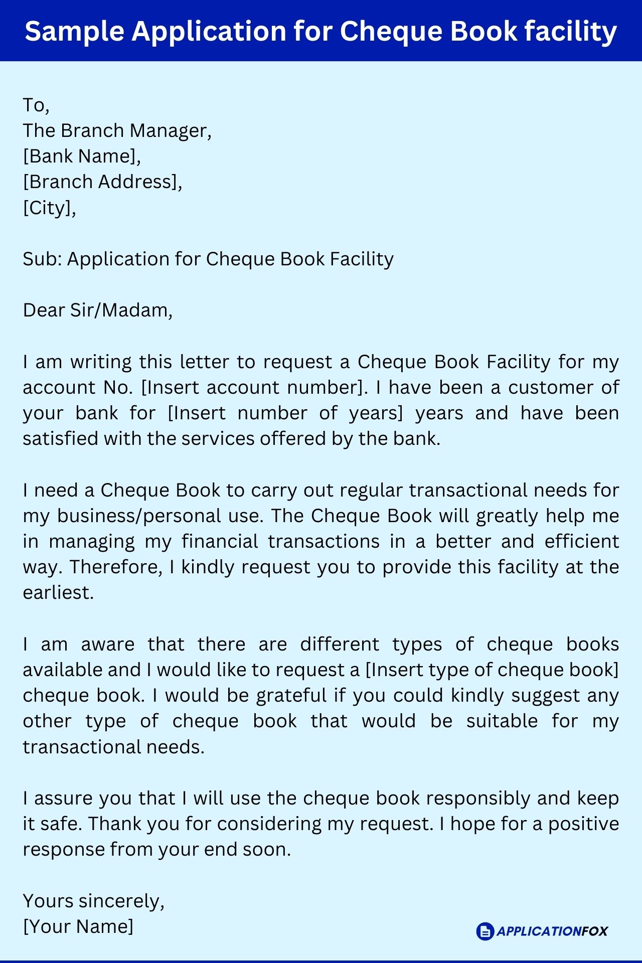 (15+ Samples) - Application for Cheque Book Issue