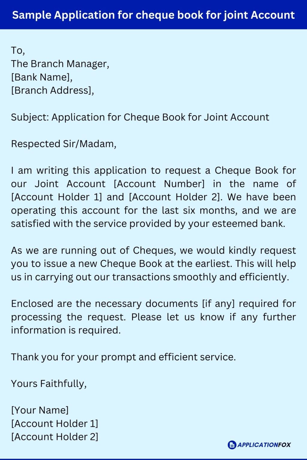 (15+ Samples) - Application for Cheque Book Issue