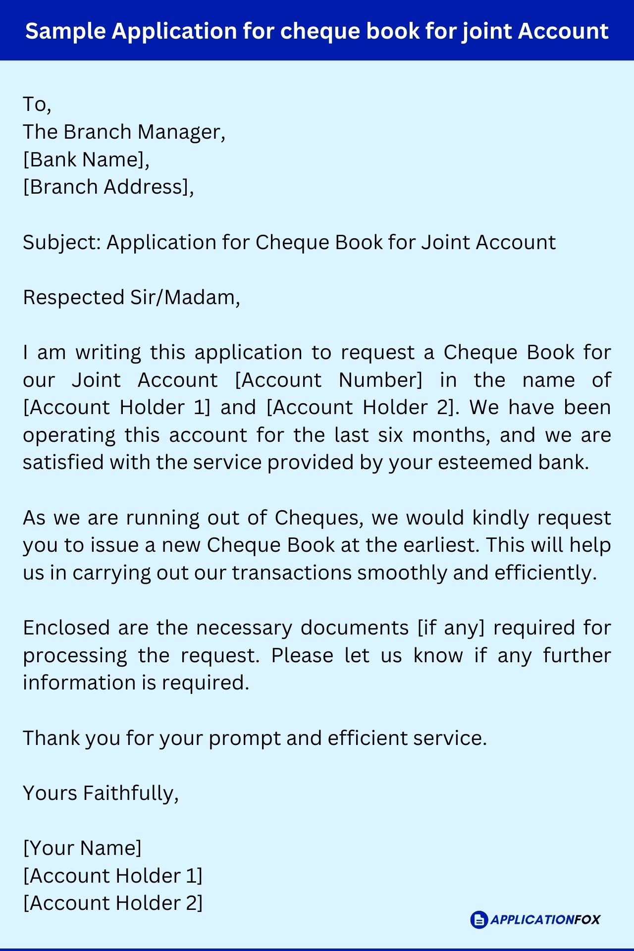 (15+ Samples) - Application for Cheque Book Issue