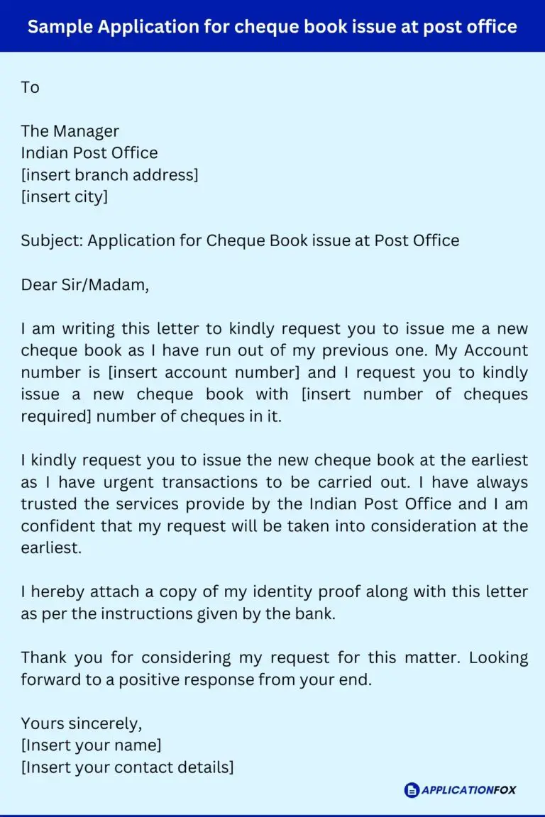 (15+ Samples) - Application for Cheque Book Issue