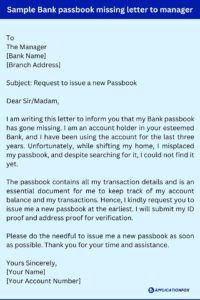 (8+ Samples) - Bank Passbook Missing Letter