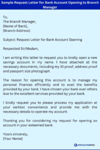 (9+ Samples) - Application for Opening Bank Account