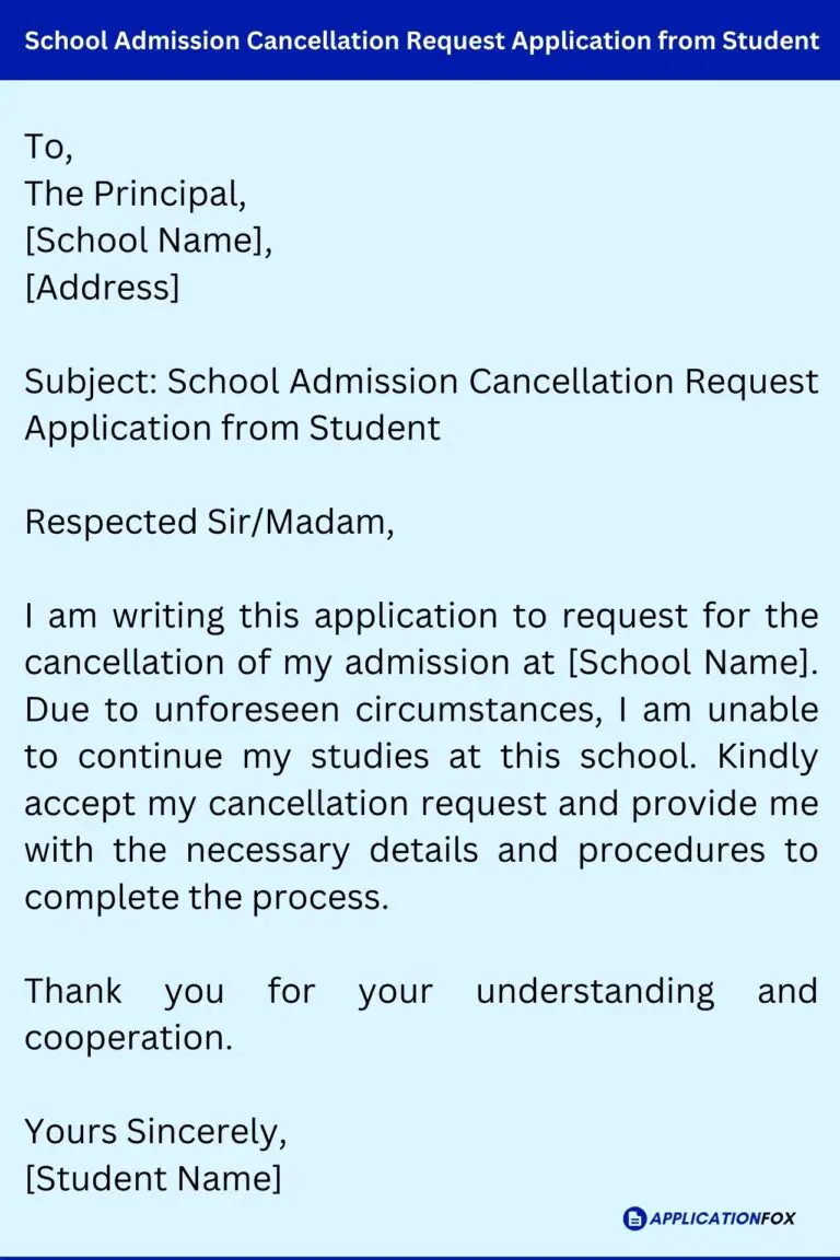 (5+ Samples) Application for Cancellation of Admission