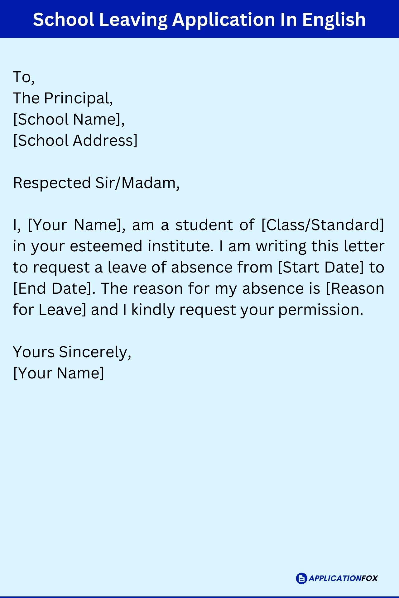 (12+ Samples) - Application for School Leaving Certificate