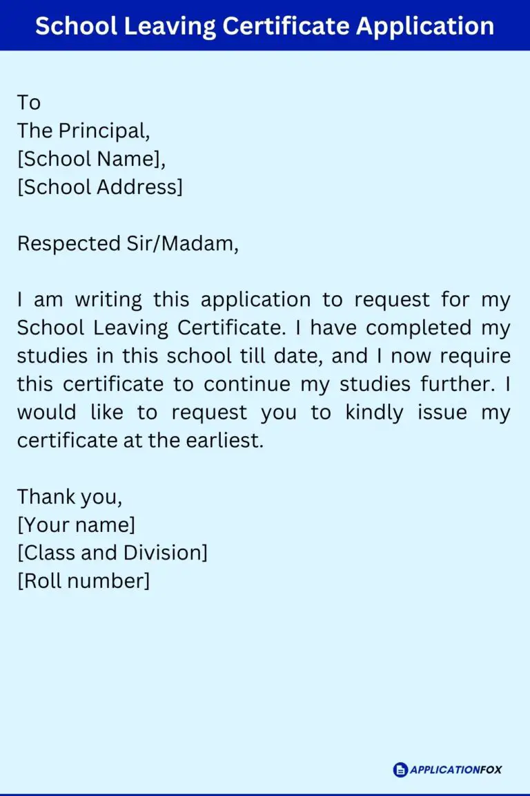 (12+ Samples) - Application for School Leaving Certificate