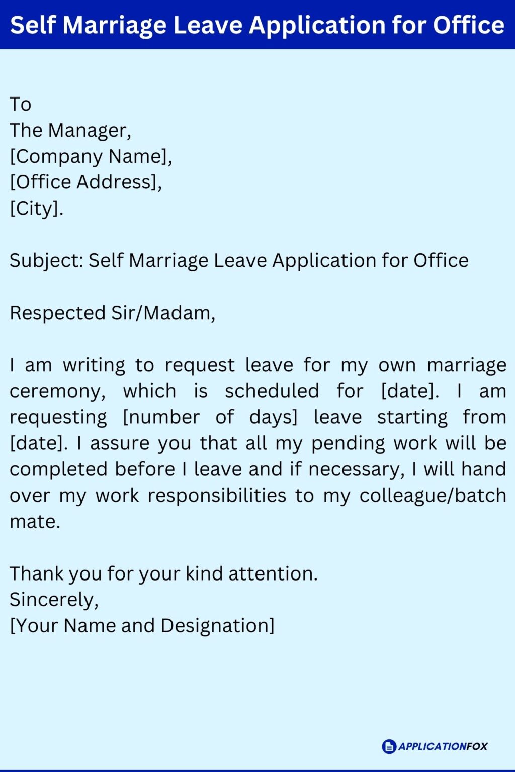 (5+ Samples) Marriage Leave Application for Office