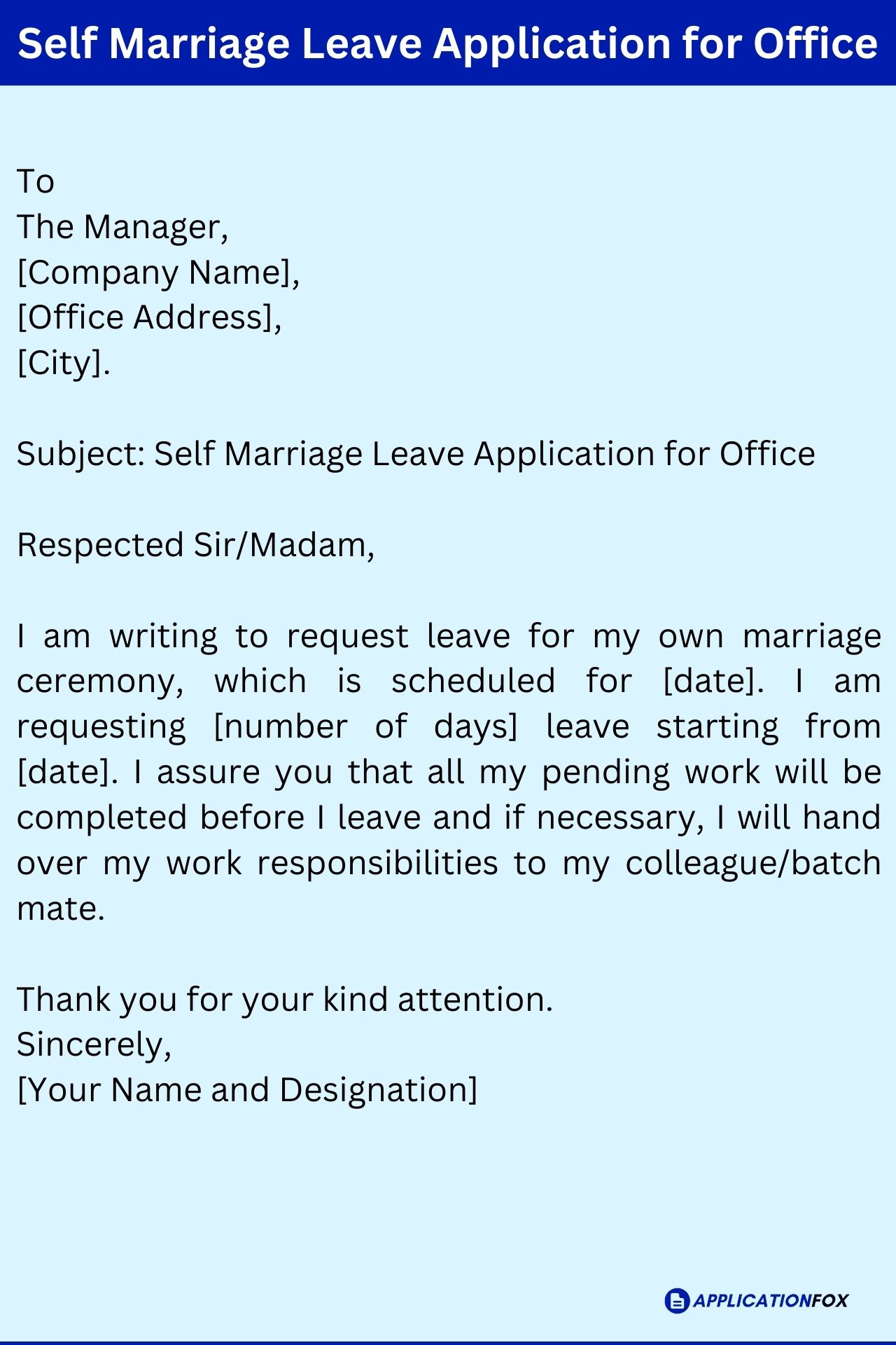 (5+ Samples) Marriage Leave Application for Office