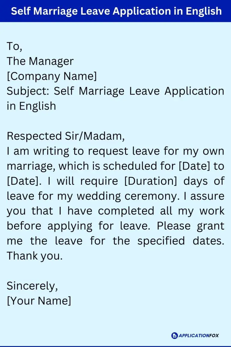 (9+ Samples) Leave Application for Own Marriage