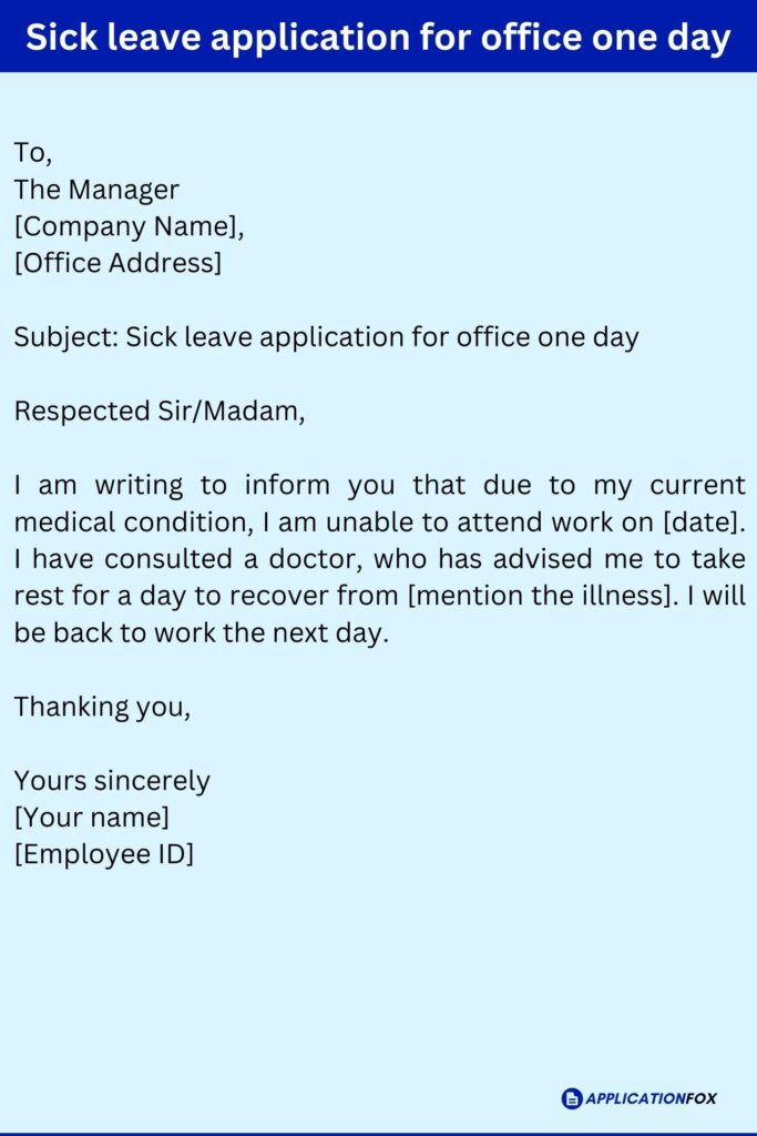  7 Samples Sick Leave Application For Office
