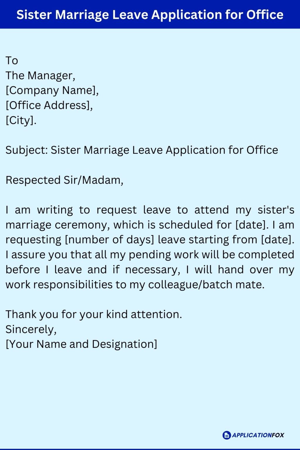 (5+ Samples) Marriage Leave Application for Office