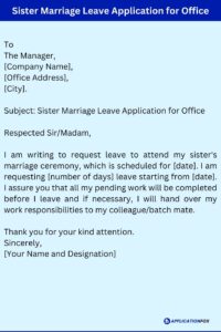 (5+ Samples) Marriage Leave Application for Office