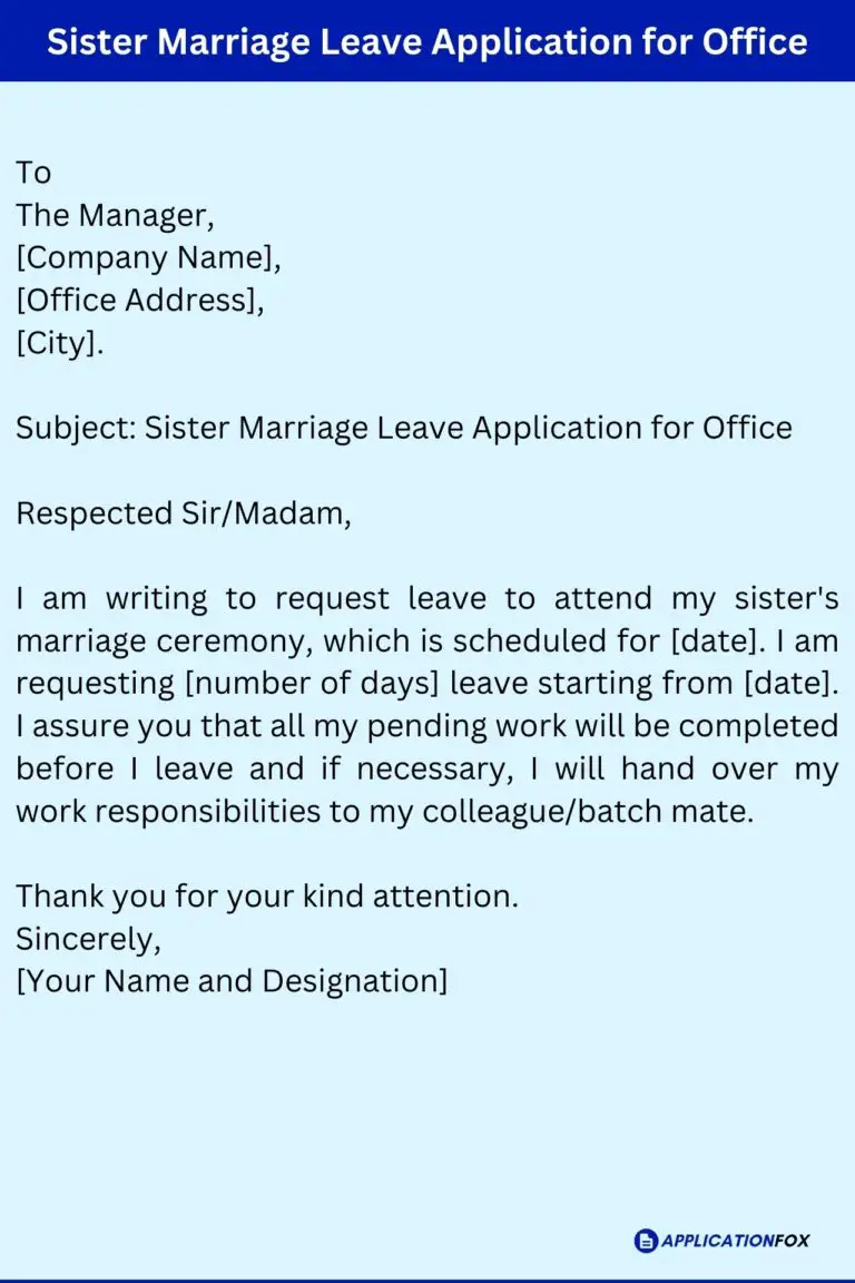 (5+ Samples) Marriage Leave Application for Office