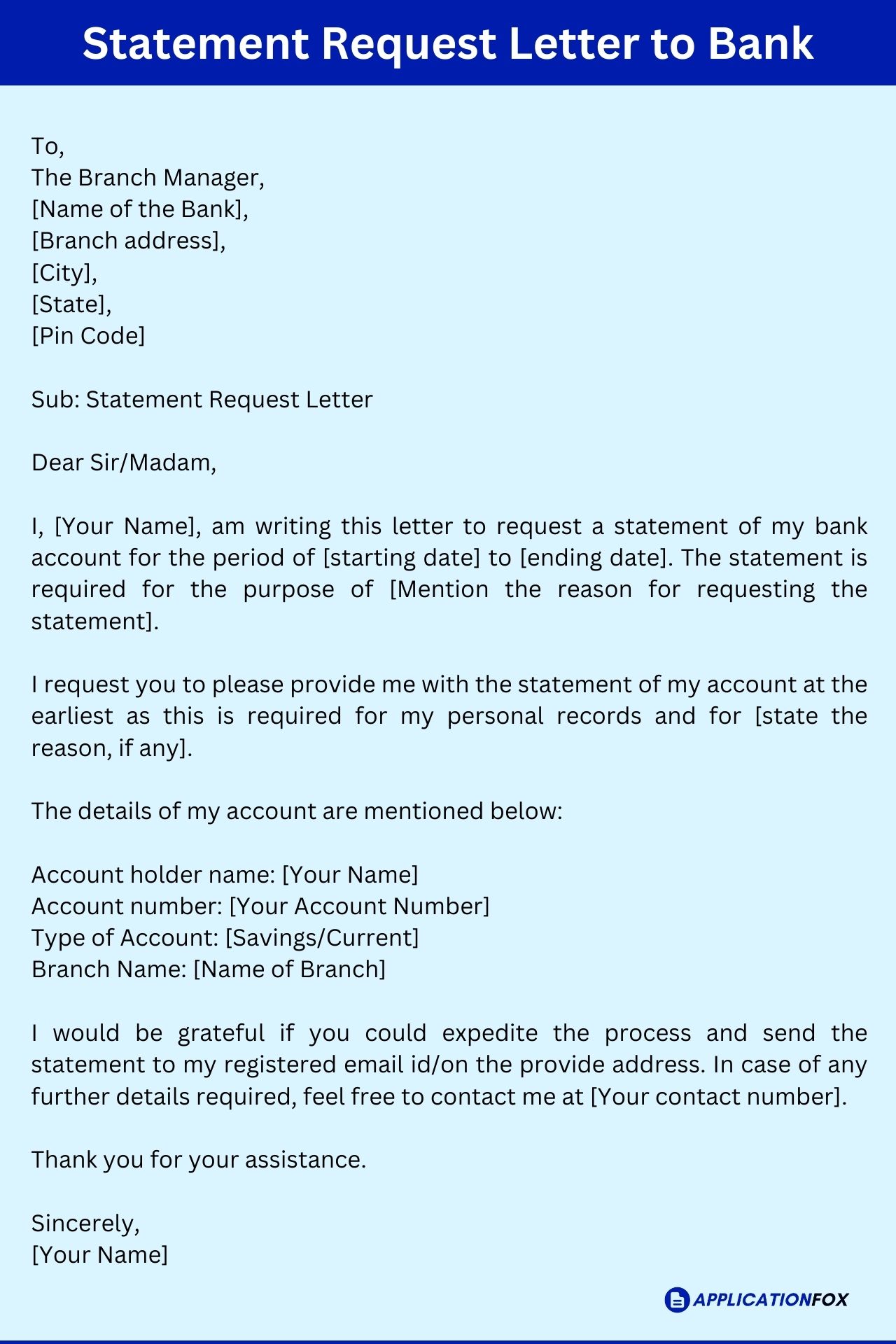 (11+ Samples) - Application for Bank Statement