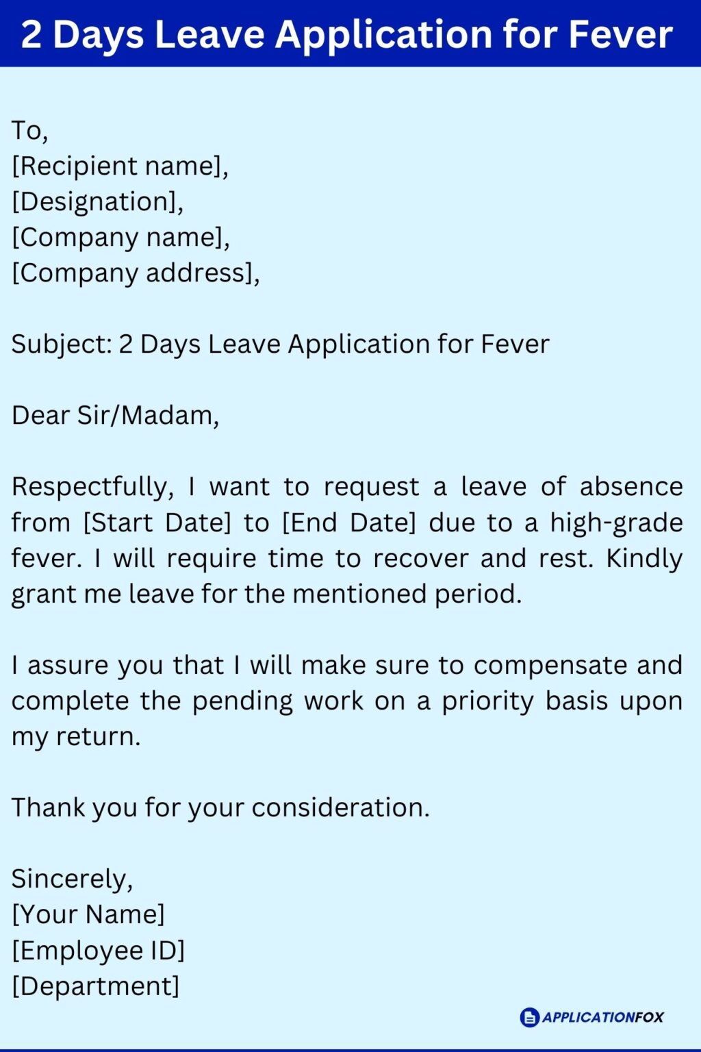 (9 Samples) Leave Application for 2 Days