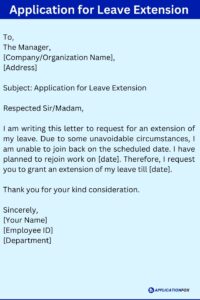 (5+ Samples) Extension of Leave Application