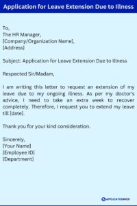 (5+ Samples) Extension of Leave Application