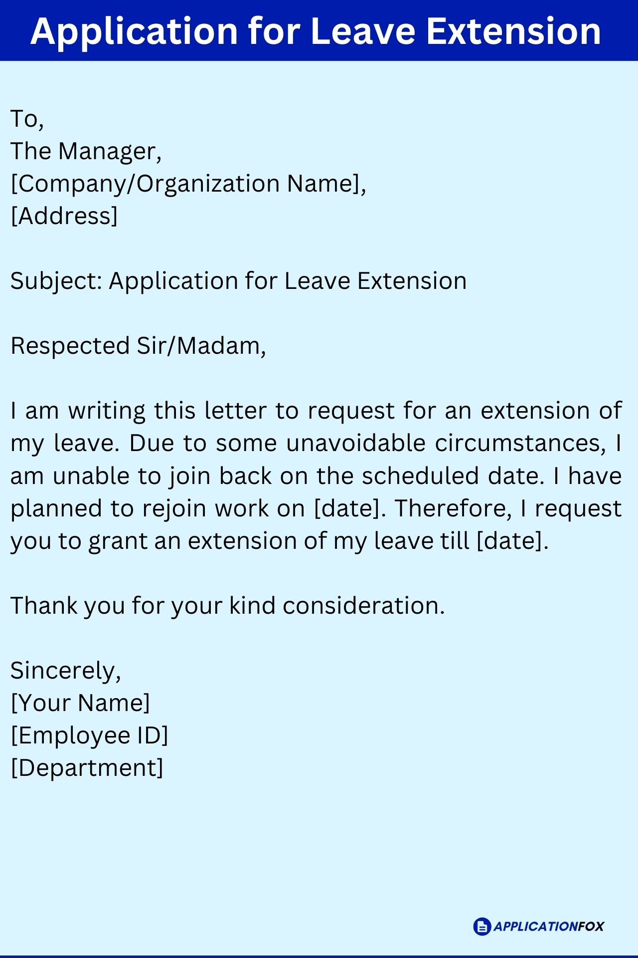(5+ Samples) Extension of Leave Application
