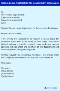 (13+ Samples) Casual Leave Application
