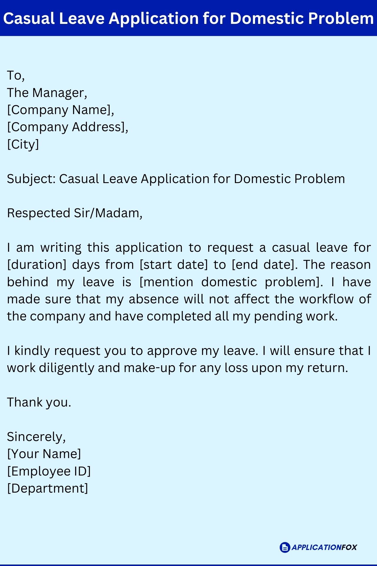 (13+ Samples) Casual Leave Application