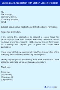 (13+ Samples) Casual Leave Application