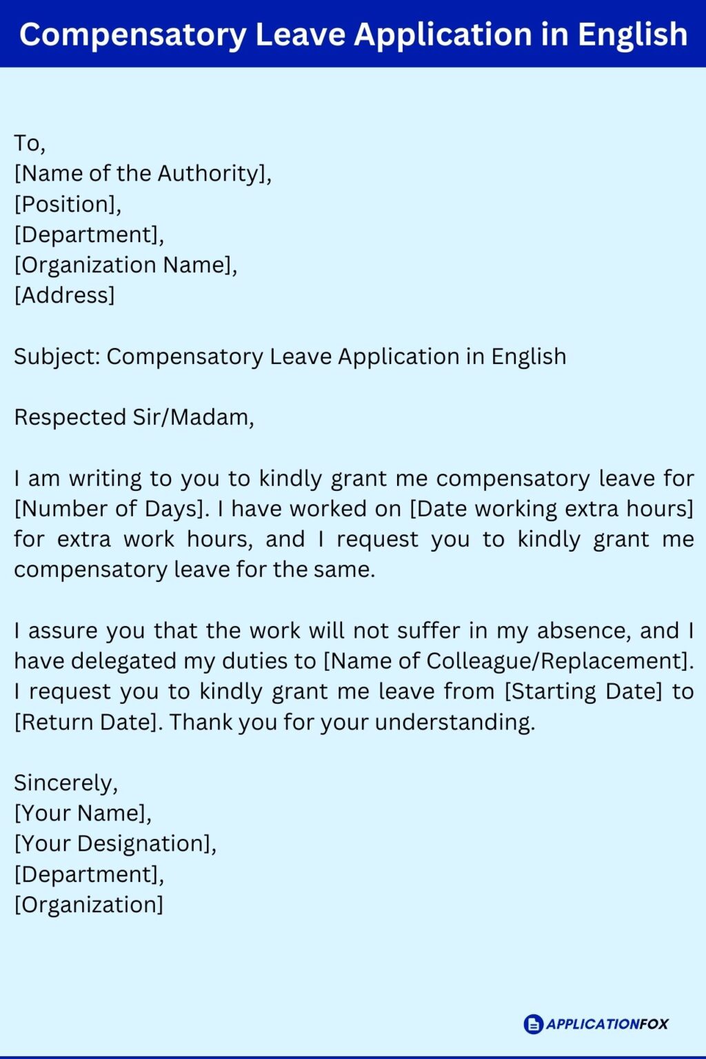 (13+ Samples) Leave Application in English