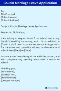(9 Samples) Marriage Leave Application