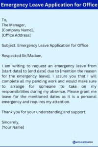 (13 Samples) Leave Application for Office - ApplicationFox