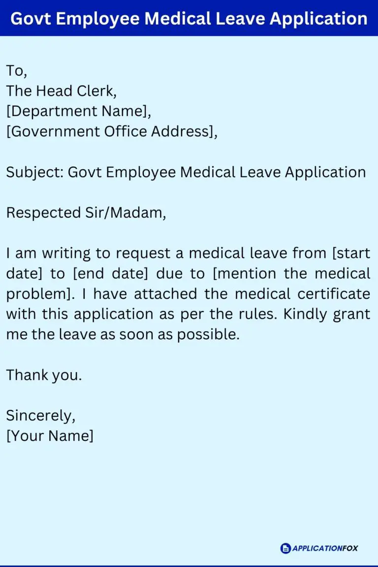 (7+ Samples) Medical Leave Application