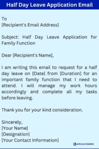 (11+ Samples) Half Day Leave Application
