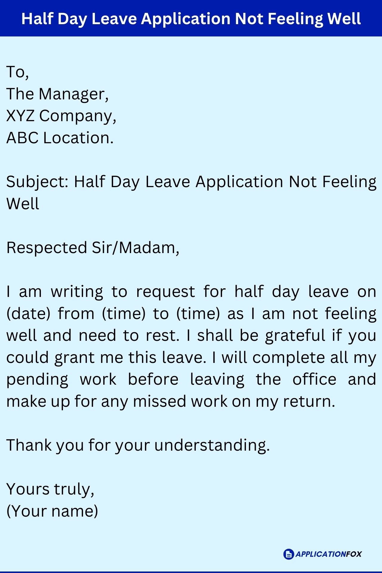 (11+ Samples) Half Day Leave Application
