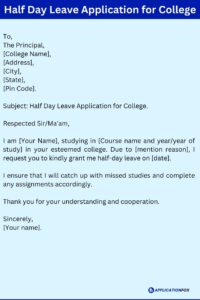 (9 Samples) Leave Application for College