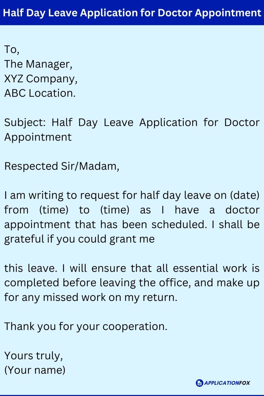 (11+ Samples) Half Day Leave Application