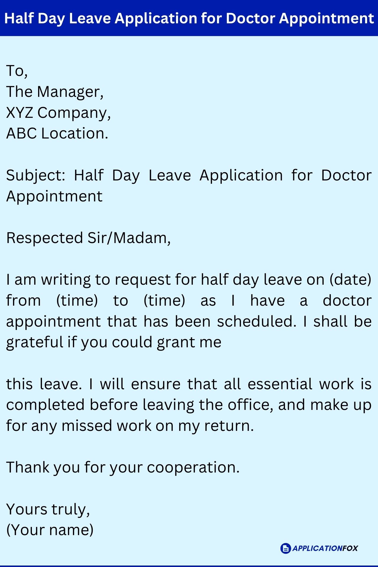 (11+ Samples) Half Day Leave Application