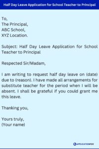 (11+ Samples) Half Day Leave Application