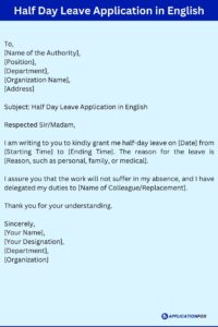 (13+ Samples) Leave Application in English