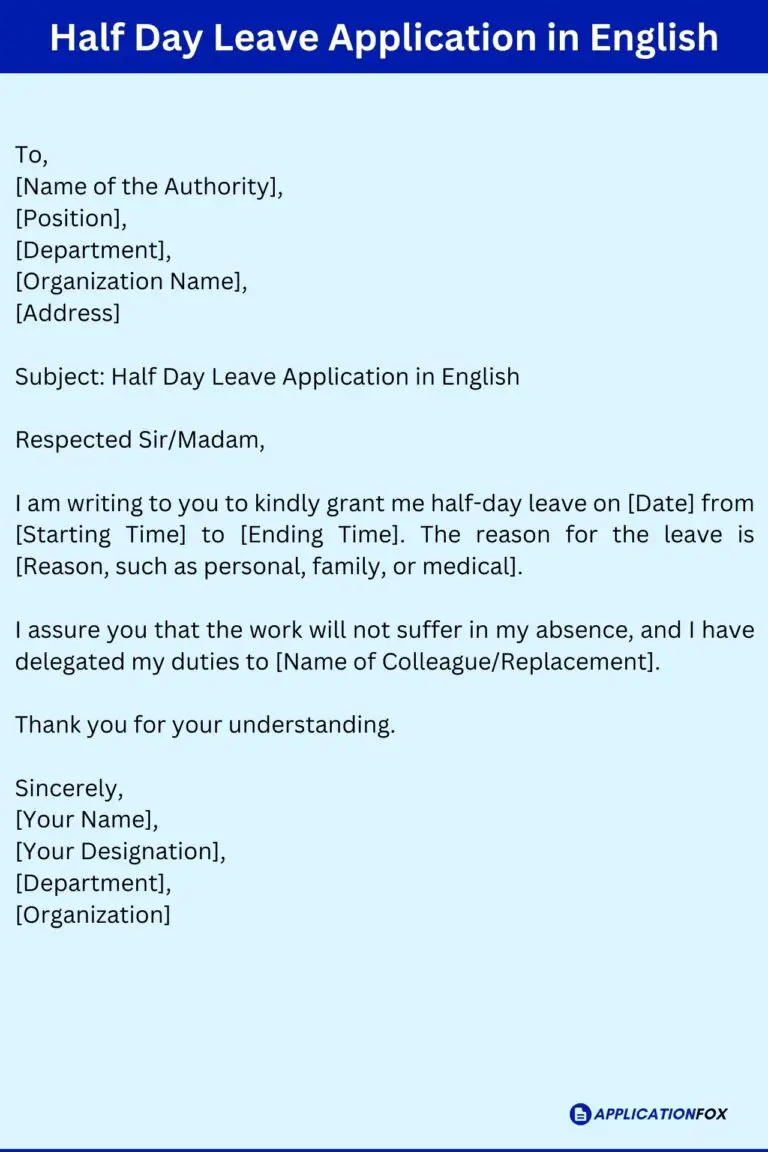 (13+ Samples) Leave Application in English