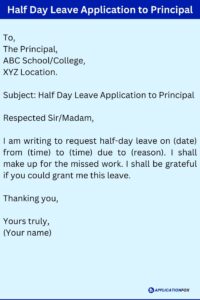 (11+ Samples) Half Day Leave Application