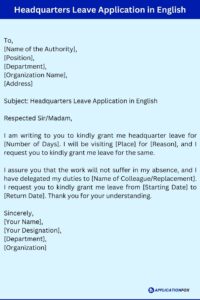 (13+ Samples) Leave Application in English