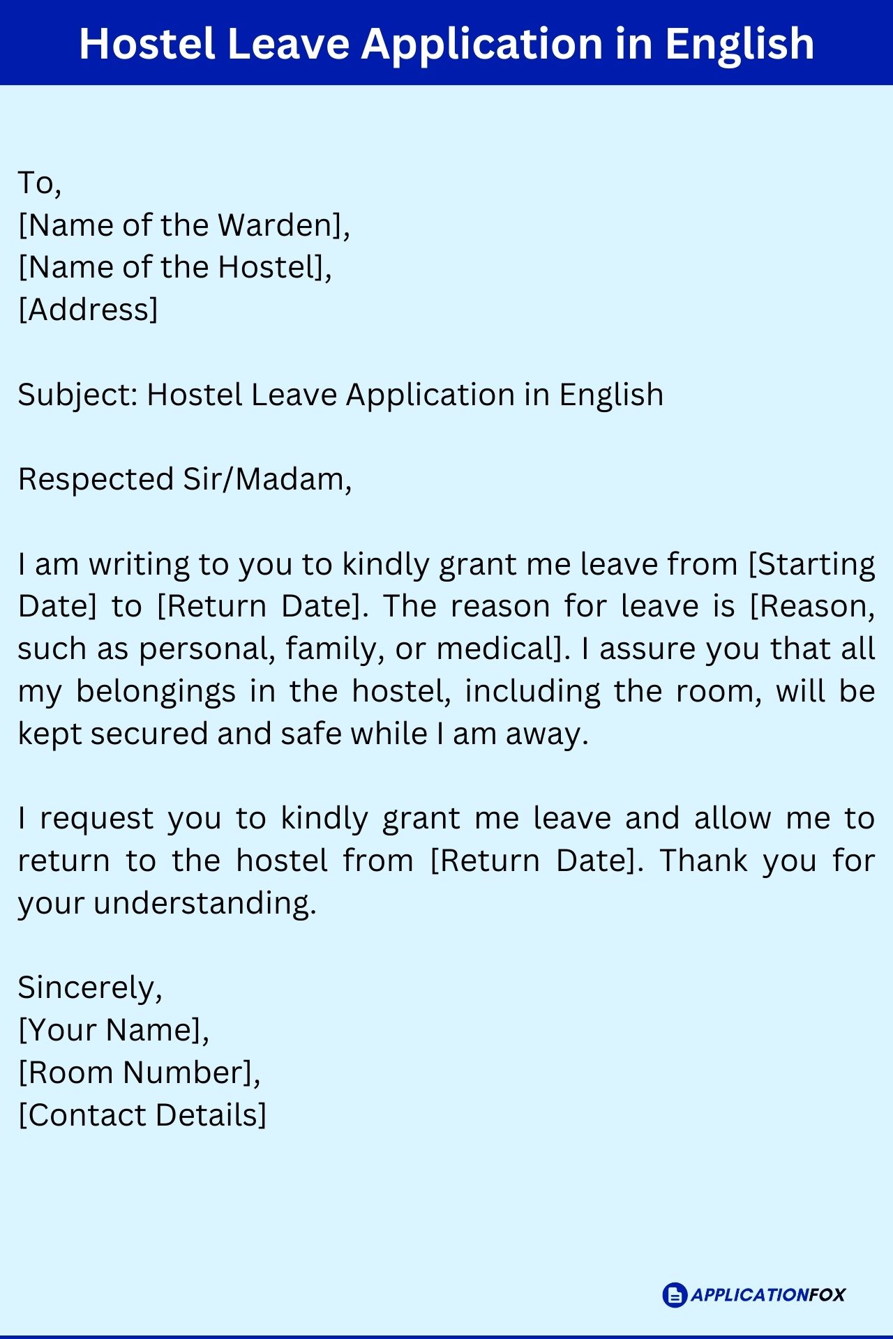(13+ Samples) Leave Application in English