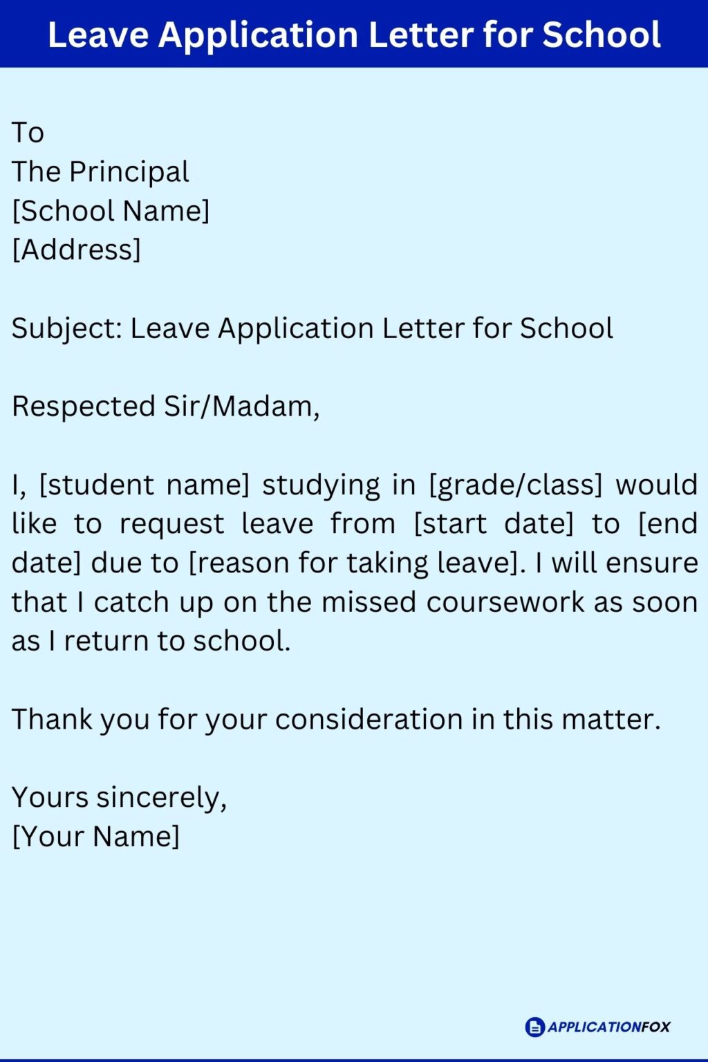 (9 Samples) Leave Application Letter