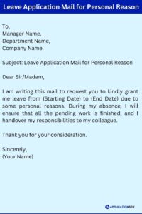 (7+ Samples) Leave Application Mail