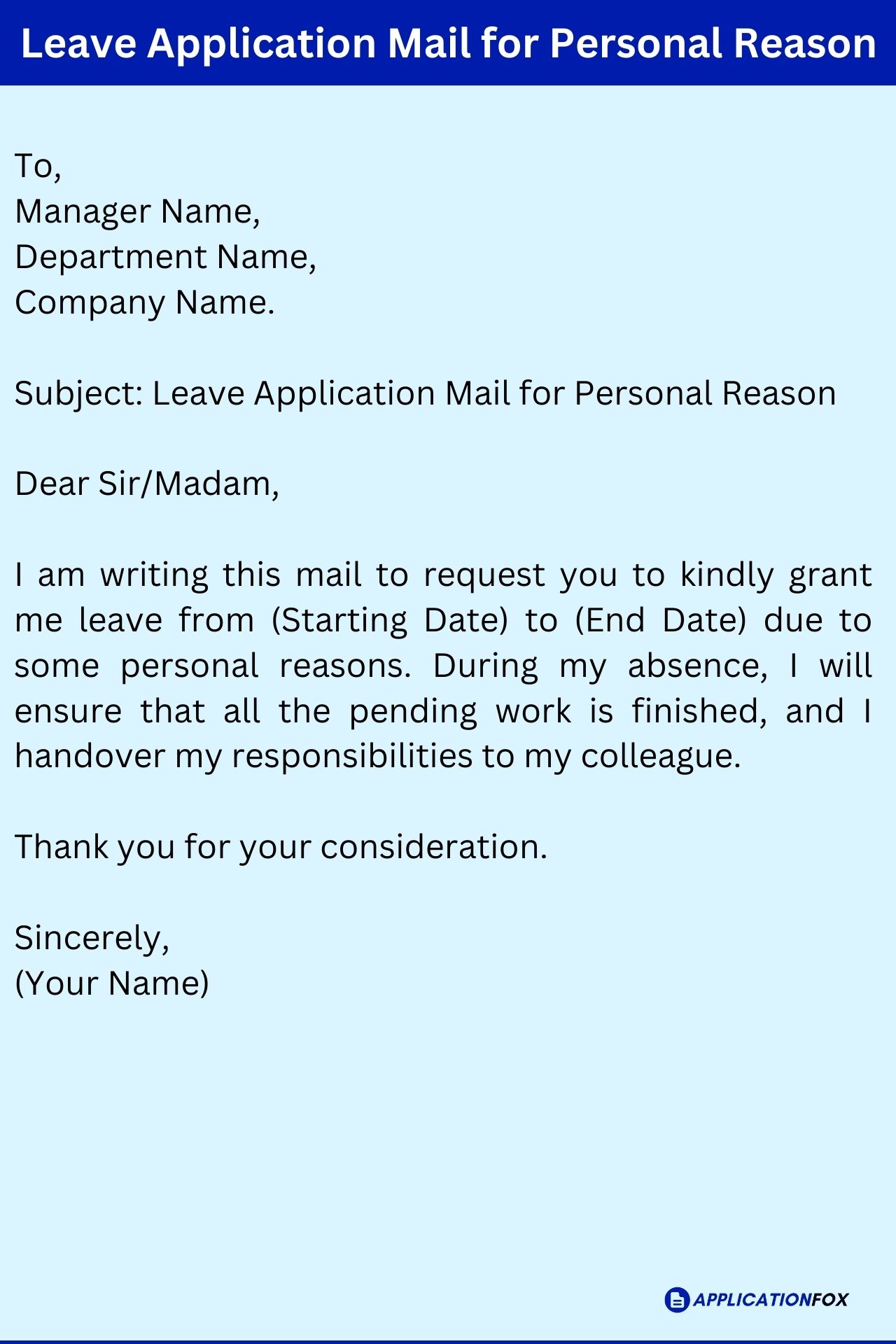 (7+ Samples) Leave Application Mail