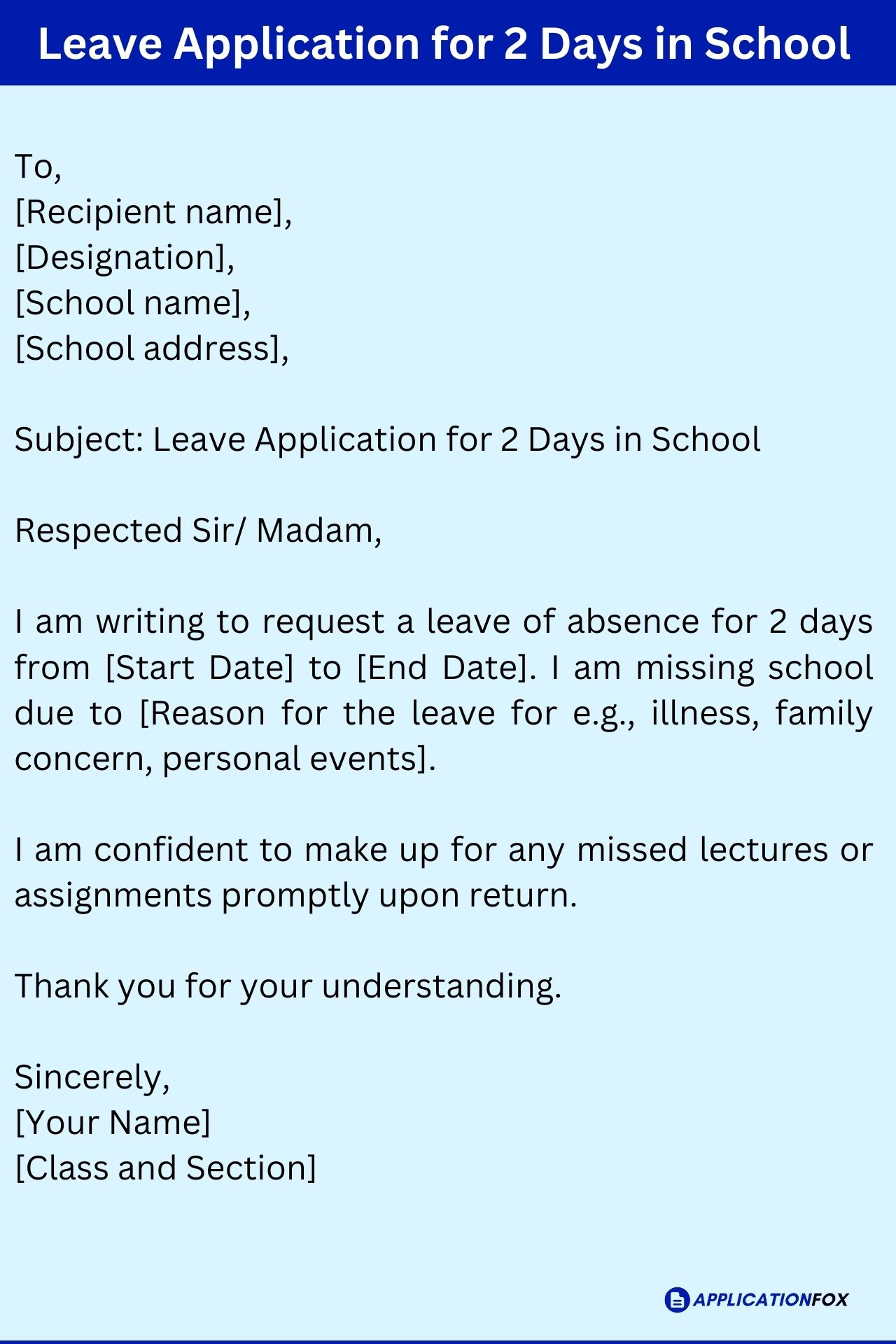 (9 Samples) Leave Application for 2 Days (9 Samples) Leave Application for 2 Days