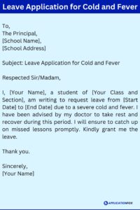 (9 Samples) Leave Application for Fever