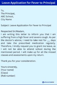 (9 Samples) Leave Application for Fever